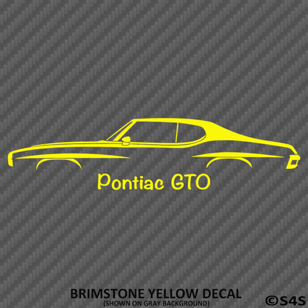1972 Pontiac LeMans GTO Classic Car Silhouette Vinyl Decal – S4S Designs