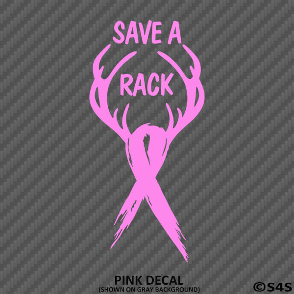 Save A Rack Breast Cancer Awareness Ribbon Vinyl Decal – S4S Designs